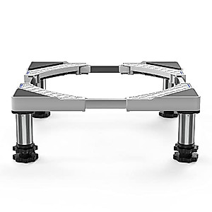SEISSO Fridge Stand-Adjustable Washing Machine Base Stand with 4 Heavy Duty Feet Increase 7-8.6inch Height Universal Dryer Stand for Refrigerator Furniture Washing Dryer Max Load 770 LB (350 KG)