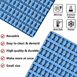 Dog Treats Molds, 108 Dog Bone Shaped Silicone Mold Food-Grade Dog Snacks Maker for Baking and Freezing Candy Chocolate Biscuits for Small/Medium/Large Dogs with Baking Spatula
