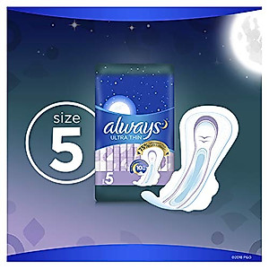 Always Pads Size 5 Ultra Thin 12 Count Xtra-Heavy Overnight