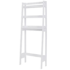 HomGarden Over The Toilet Organizer, 3-Shelf MDF Bathroom Space Saver Storage for Living Room Restroom Laundry, White