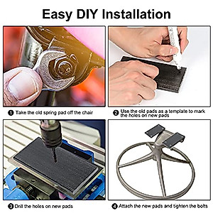 LukLoy Swivel Rocker Patio Chair Spring Plate Replacement Parts 2.5" X 5" Universal Fiberglass Patio Chairs Swivel Rocking Chair Parts - 2 Pack