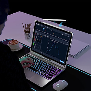 Swivel Keyboard Case for Apple iPad Air 11-inch M2 2024, iPad Pro 11 inch 4th 3rd 2nd 1st,iPad Air 5th 4th Generation 10.9-inch, Trackpad, RGB Backlit, Pencil Holder, Space Gray