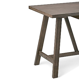 SIMPLIHOME Dylan SOLID WOOD Modern Industrial 60 inch Wide Home Office Desk, Writing Table, Workstation, Study Table Furniture in Driftwood