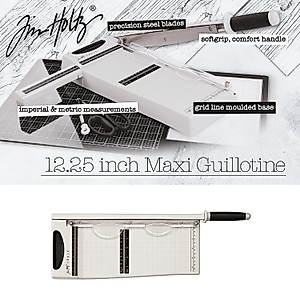 Tim Holtz Paper Cutter Tool - Maxi Guillotine Paper Trimmer for Scrapbooking, Vinyl, and Craft Paper - 12.25 Inch Cutting Length with Extendable Ruler and Grid Lines