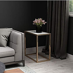 Articles for daily use Marble Rectangular Small Coffee Table, Modern Minimalist Sofa Side Table and Corner Table, Portable Workstation, Living Room Bedroom Bedside Table