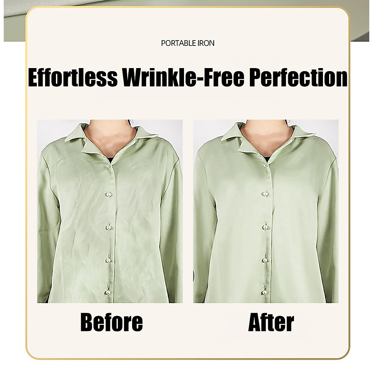 Portable Mini Ironing Machine, Travel Mini Steam Iron, Handheld Mini Ironing Machine for Clothes, Fast Preheating Steam Dry Ironing for Home and Travel (Beige)