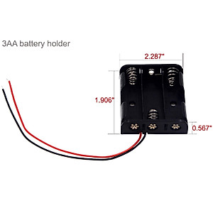 LampVPath (Pack of 3 3 AA Battery Holder, 3 AA Battery Holder with Leads, 3 AA Battery Holder with Wires