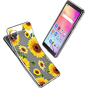 YJROP (3-Pack) for Alcatel TCL A3 A509DL/for TCL A30 Case, Soft Clear TPU [Scratch-Resistant] Drop Silicone Bumper Protection Shockproof Phone Case Cover for Alcatel TCL A3 A509DL,Flower