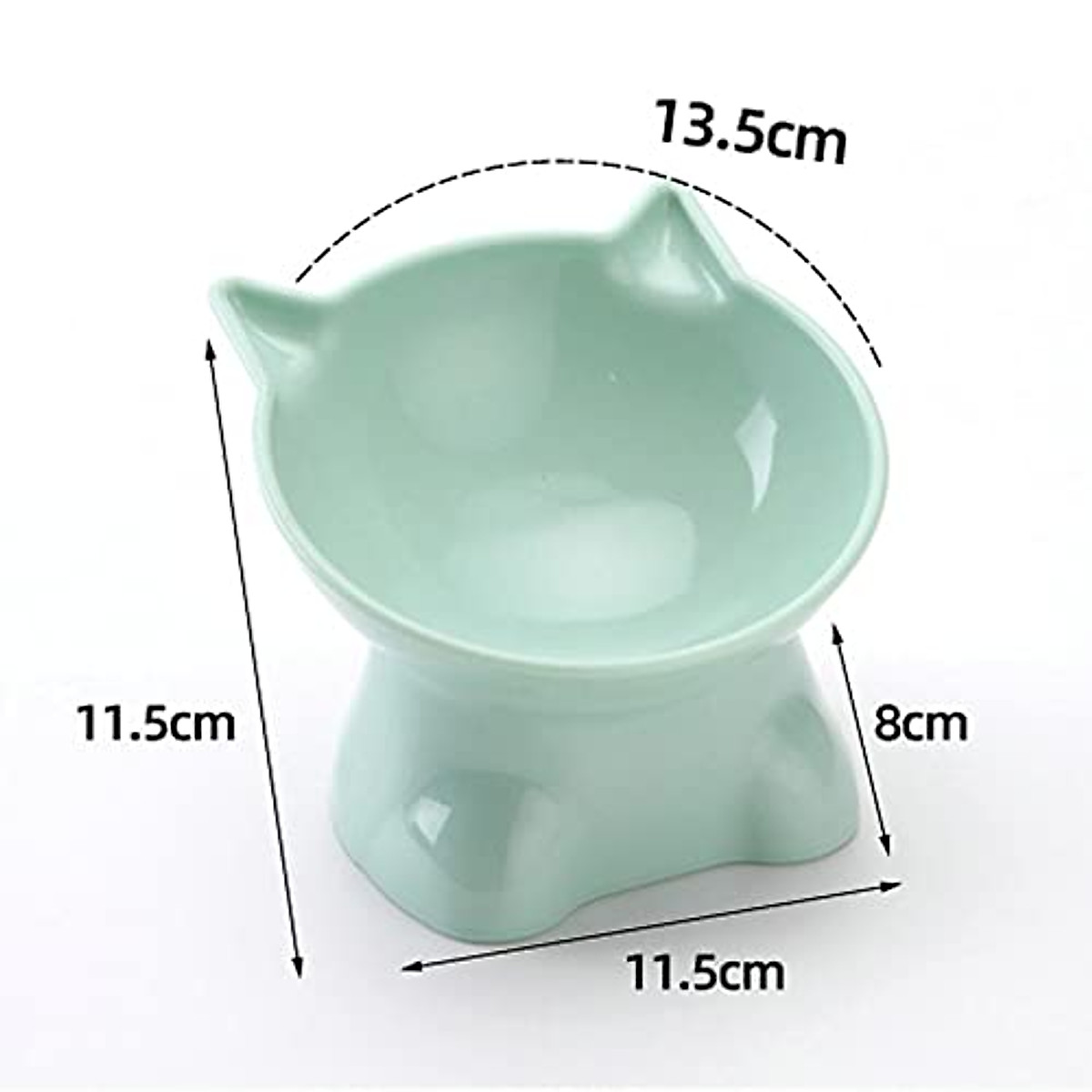 Pet Bowl Large Capacity Oblique Mouth Cute Cat Shape Cat Dog Food Dispenser Pet Feeder Pet Supplies Pet Bowl