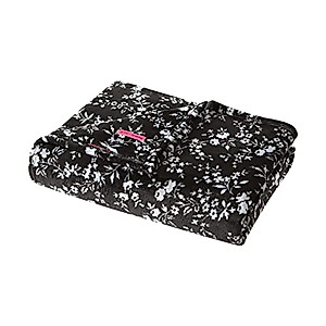 Betsey Johnson- Throw Blanket, Ultra Soft & Cozy Plush Home Decor, All Season Bedding (Pretty Floral Black, Oversized Throw) 50 x 70