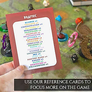 Kraftex DND Condition Rings [96pcs]: DND Accessories for Dungeon Masters to Track DND Spell Effects. Condition Markers D&D Accessories use as DND Tokens, DND Ring, DND Status Markers or DM Tools.