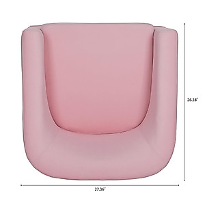 Opoiar Swivel Accent Chair Armchair, Round Barrel Chairs,360°Modern Single Sofa Chair with Flannelette Fabric,Modern Armchair Arm Chair for Nursery Bedroom Office Hotel,Pink