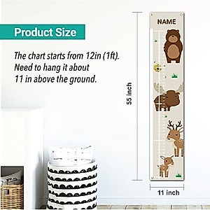 Personalized Kids Canvas Growth Chart, Height Chart, Growth Chart Banner, Forest Animals