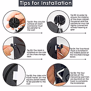 WerkWeit Portable Shoe Storage 6-Tier Shoes Rack 36 Pairs Plastic Cube Storage Tower Shelves for Storage Shoe Cabinet Shoe Rack for Entryway, Hallway and Closet for Shoes Slippers Boots Storage Black