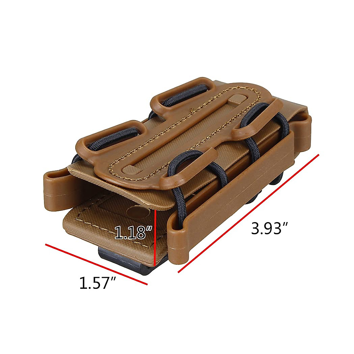 IDOGEAR 9mm Mag Pouch Pistol Magazine Pouch Soft Shell Fast Magazine Pouch Tactical Mag Carrier Hunting Airsoft Gear Tall Version (Tall-Dark Earth)