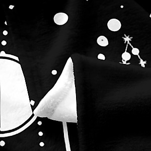 Erosebridal Gothic Moth Throw Blanket Throw 50x60,Boho Black White Sun and Moon Fleece Blanket for Kids Boys Girls,Halloween Sugar Skull Bed Blanket,Galaxy Starry Sky Fuzzy Blanket Living Room Decor