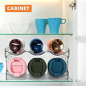 GLDDAO Water Bottle Organizer,Stackable Water Bottle Organizer for Cabinet,Tumbler Travel Mug Holder,Wine Drink Srack for Kitchen Countertop Freezer Pantry Organizers and Storage (12 Bottles)