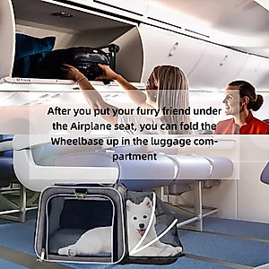 Ruff Life 101 Airline Approved Expandable Premium Pet Carrier on Wheels- Two Sided Expandable Rolling Carrier- Designed for Dogs & Cats- Extra Spacious Soft Lined Carrier! (Grey)