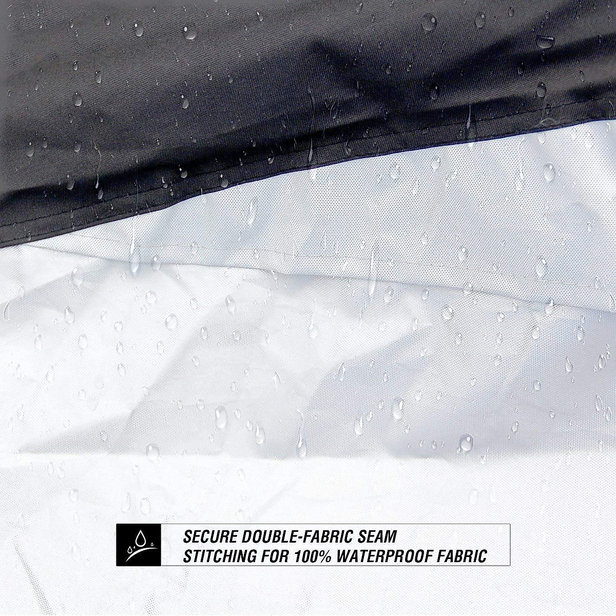 Motorcycle Cover, Ohuhu All Season Waterproof Snowproof Motorbike Covers with Lock Holes, Fits up to 108" Motors Bikes Scooters for Honda, Yamaha, Suzuki, Harley, Kawasaki(XX Large), Black-Silver