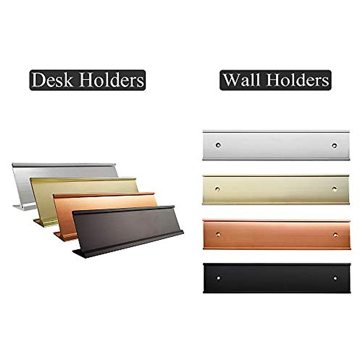 Personalized Office Engraved Name Plate with Wall or Desk Holder 2"x10"