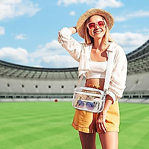 PACKISM Clear Purses for Women Stadium - Clear Bag Stadium Approved Crossbody Bag with Adjustable Strap for Concerts Sporting Events, White