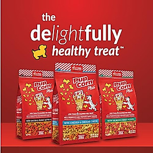 Pup Corn Plus - Puffed Dog Treats with Prebiotics and Probiotics - Holiday Cheer Flavored (24oz) - Made in USA