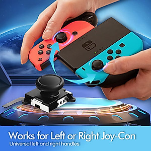 SEONEZU Joycon Joystick Replacement 4 Pack, Joycon Repair Kit/Tool, No Drift, Analog Thumb Sticks for Nintendo Switch, Switch Lite & Switch OLED Controller, Left/Right Sensor Joystick, Thumbstick Caps