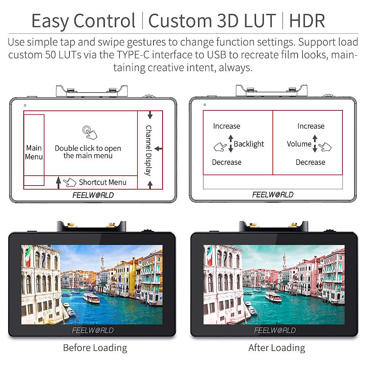 FEELWORLD FT6 FR6 5.5 Inch Wireless Video Transmission DSLR Camera Field Monitor Built in Transmitter and Receiver System Long Range 800ft Low Latency 0.07s Touch 3D LUT HDR 4K HDMI Director AC DP