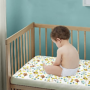 LANEYLI Portable Changing Pad Liner, Washable Changing Mat for Baby Diaper Change Leak Proof Reusable Cover Liner, Yellow 1 Count (29.5" x 39.0")