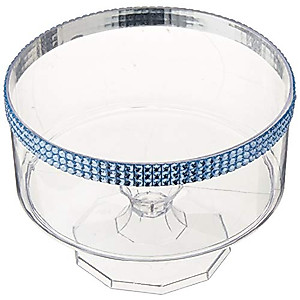 Luxury Small Clear Plastic Trifle Container with Dazzling Blue Gems - 5.75" (1 Piece ) - Perfect for Desserts & Centerpieces