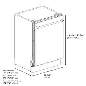ZLINE 24" Tallac Series 3rd Rack Tall Tub Dishwasher in Hand Hammered Copper with Stainless Steel Tub, 51dBa (DWV-HH-24)