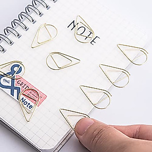 300 Pieces Gold Cute Paper Clips Stainless Steel Drop-Shaped Paper Clips for School Office Supplies Baby Shower Crafts Scrapbooking Bookmarks Kids Women Planners by VENCINK