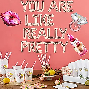 You Are Like Really Pretty Balloons Rose Gold Bachelorette Party Banner You Can't Sip With Us/Mean Girls Themed Decor for Birthday Wedding/Bridal Showers/Engagement Party Supplies Decorations