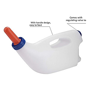 Redxiao~ Plastic Calf Milk Bottle, 4L Nursing Milk Feeder Calf Feeding Milk Bottle with Handle for Calf Cattle