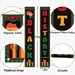 Black History Month Front Door Banner February Black Pride Juneteenth Indoor Outdoor Porch Wall Yard Mantle Fireplace Decoration