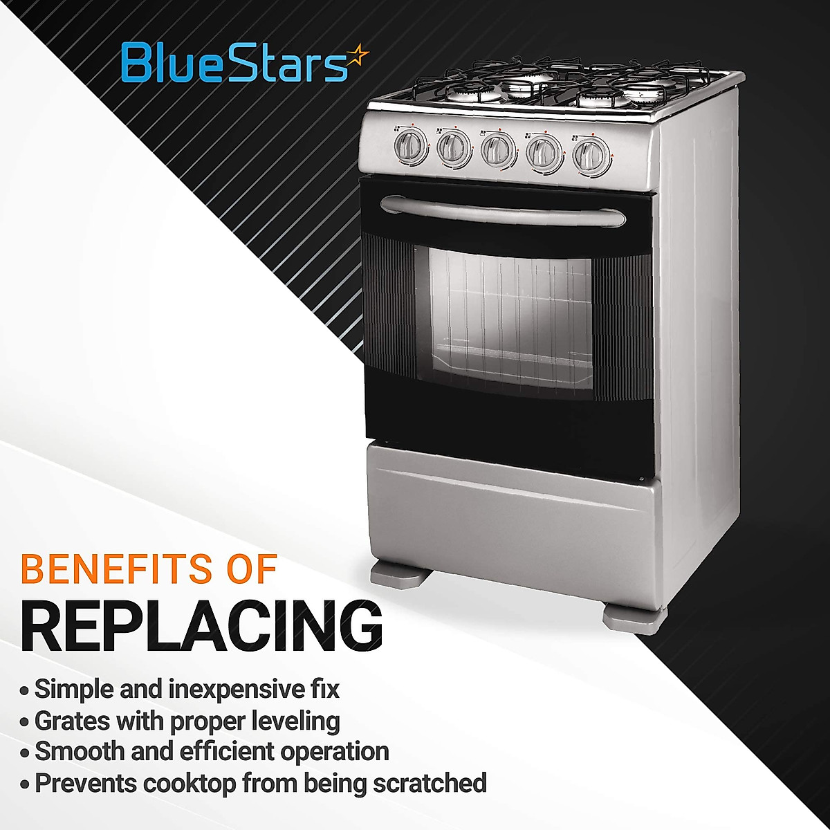 Ultra Durable WB2K101 Range Burner Grate Rubber Feet Kit Replacement by Blue Stars - Exact Fit for GE Kenmore Hotpoint Burner Grate - Replaces WB02K0101 247410 AP2622260 PS241358 - Pack of 20