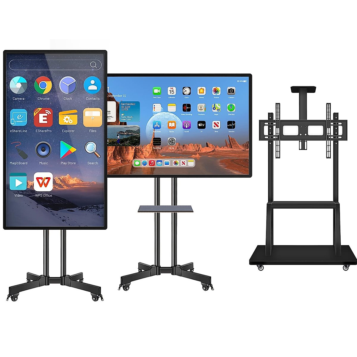JYXOIHUB Smart Board, 49 Inch Digital Electronic Whiteboard and Smartboard for Classroom, Screen Mirroring from for Live Streaming, Digital Signage Displays and Player for Advertising(Board+Stand)