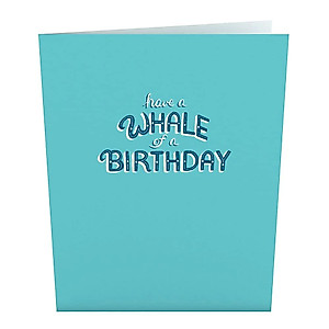 Lovepop Whale of a Birthday Paperpop® Card – Birthday Card For Her– Handcrafted 3D Pop-Up Greeting Card – Birthday Card, 4.5 x 5.9”