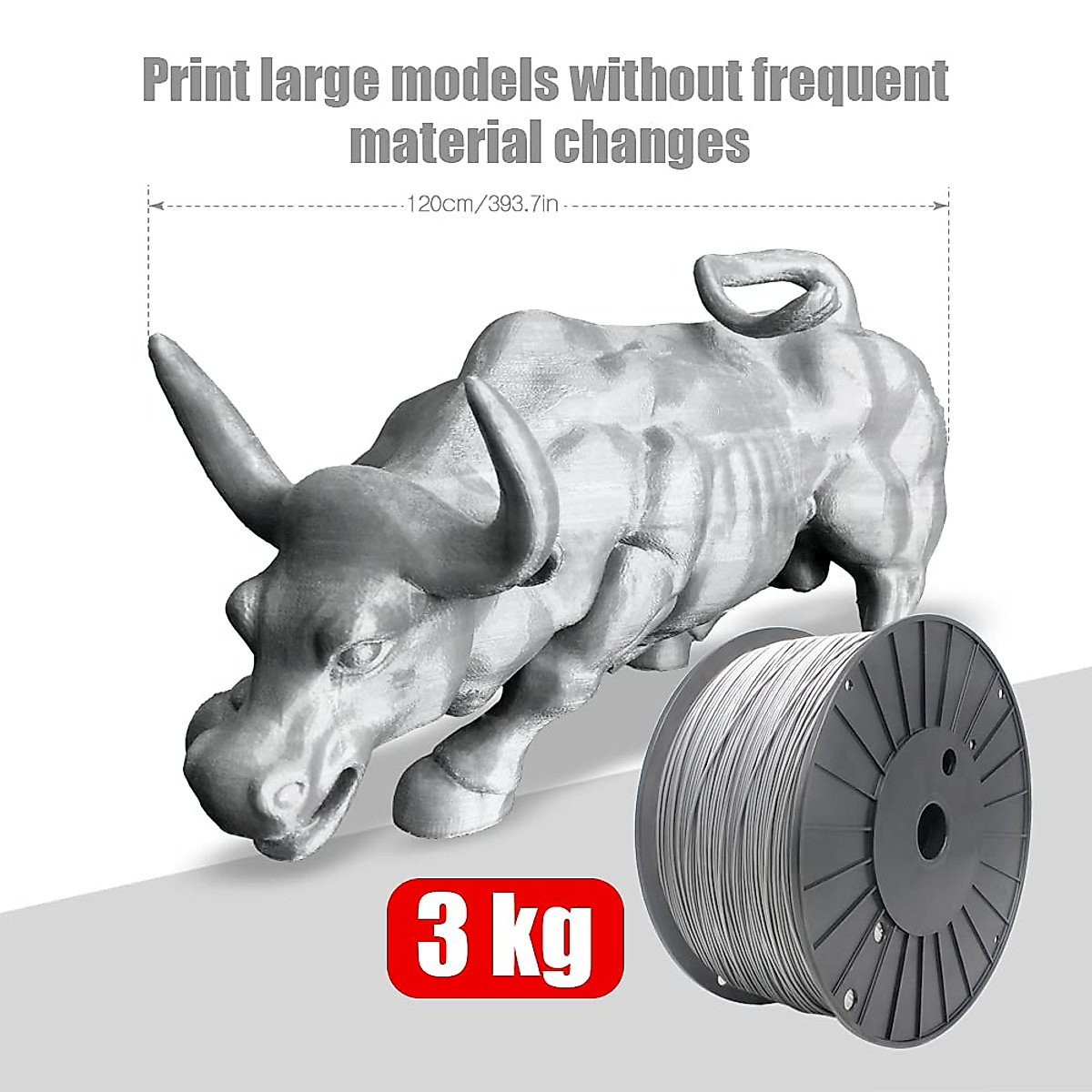 RepRapper Gray MPLA (Modified PLA) Extra Strong PLA Plus Filament for 3D Printer 1.75mm (± 0.03mm) 6.6lbs (3kg)