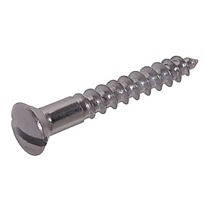Hillman 1179 Brass Chrome Plated Oval Head Slotted Wood Screw 4 x 1/2 in. 45-Pack