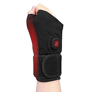 Carpal Tunnel Wrist Brace Support, Electric Hand Heating Pad Heated Wrap for De Quervain’s tendonitis, Rheumatoid Arthritis, Joint Pain Relief Auto Shut Off, Fit for Men and Women, Right Hand