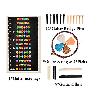 74 Pcs Guitar Tools Kits Repair Setup Maintenance Adjustments Cleaning DIY for Electric Guitar, Ukulele, Bass Banjo & Other Stringed Instruments Beginner Professionals Luthier Easy Use GAT-188