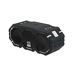 Altec Lansing Mini LifeJacket Jolt Bluetooth Speaker with Qi, Wireless, Waterproof, Portable, Speakers, Loud Volume, Strong Bass, Rich Stereo System, Microphone, 16 Hour Battery, 100 ft Range, Gray