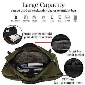 BE SMART Laptop Bag Outdoor Large Travel Waterproof Backpack Multipurpose Design fits 16 inches Computer Sport Business book bags for for Camping Hunting Hiking for Men and Woman-Green