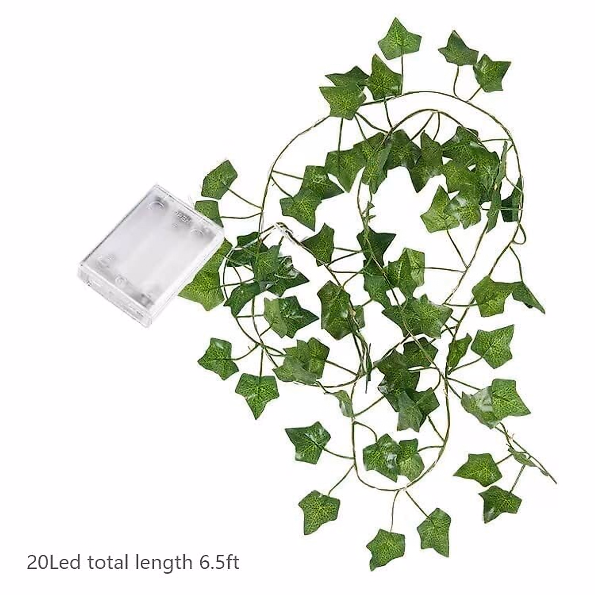 Hoolight Vine String Lights, [1 Pack] Ivy Decor String Lights, Maple Leaf Garland Wreath Hanging lamp with 20 LED, Fairy Night Lights for Home,6.5 FT, Battery Powered, Room, Bedroom, Wall Decoration