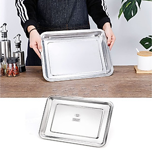 Tattoo Stainless Steel Tray - Usiriy 2 Pack 13.5" X 10" Stainless Steel Tattoo Trays Dental Tray Body Piercing Instrument Tool for Tattoo Supplies, Tattoo Kits