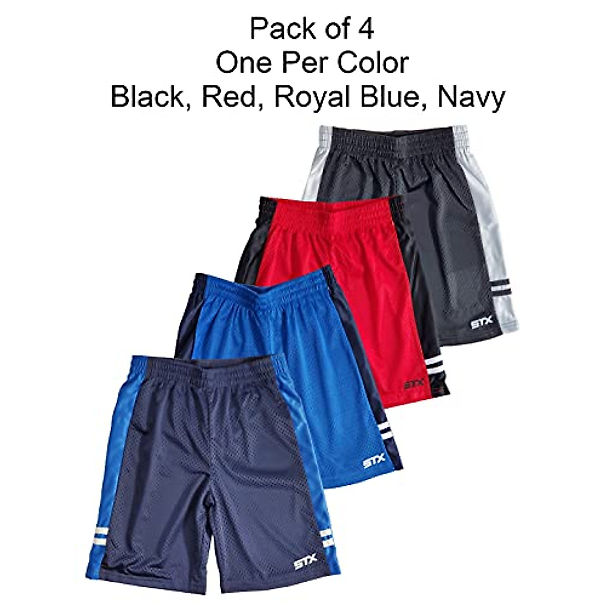 STX Boys' Big Athletic Short, Classic Style Black, 10/12