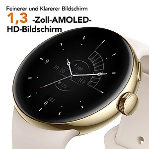 Parsonver Smart Watch Answer Make Call, AMOLED Always-on Display Smartwatch for Android and iOS Phones with Bluetooth Call/Dial, Fitness Activity Tracking, Sleep Monitor, Champagne Gold, AIROR1