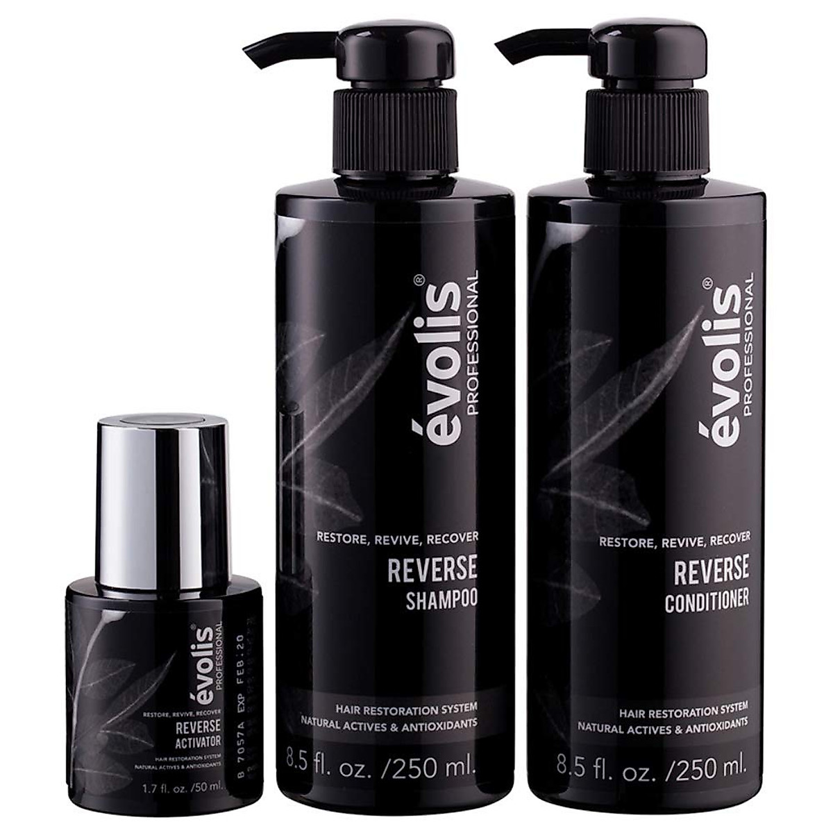 EVOLIS Reverse 3-Step System - Activator, Shampoo & Conditioner - Hair Growth Treatment for Thinning Hair - Keratin Treatment - Accelerates Growth, Thickens and Decreases Hair Fall