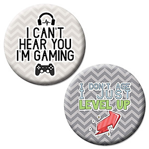 Creanoso Funny Wearable DIY Custom Design Art Button Badges - Gamer (10-Pack) - Stocking Stuffers Premium Quality Gift Ideas for Children, Teens, & Adults - Corporate Giveaways & Party Favors
